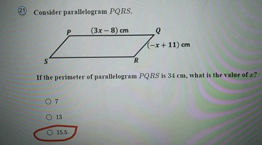 Perimeter Of Parallelogram