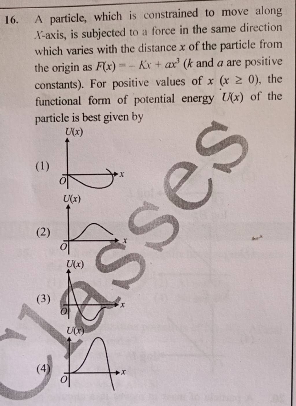 A Particle Which Is Constrained To Move Along X Axis Is Subjected To A 
