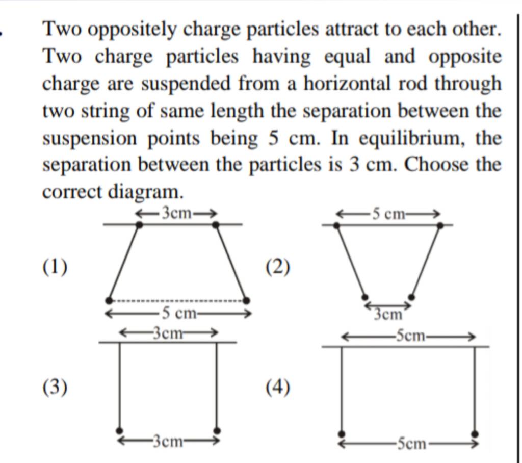 Two oppositely charge particles attract to each other. Two charge particl..