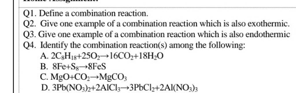 Combination Reaction
