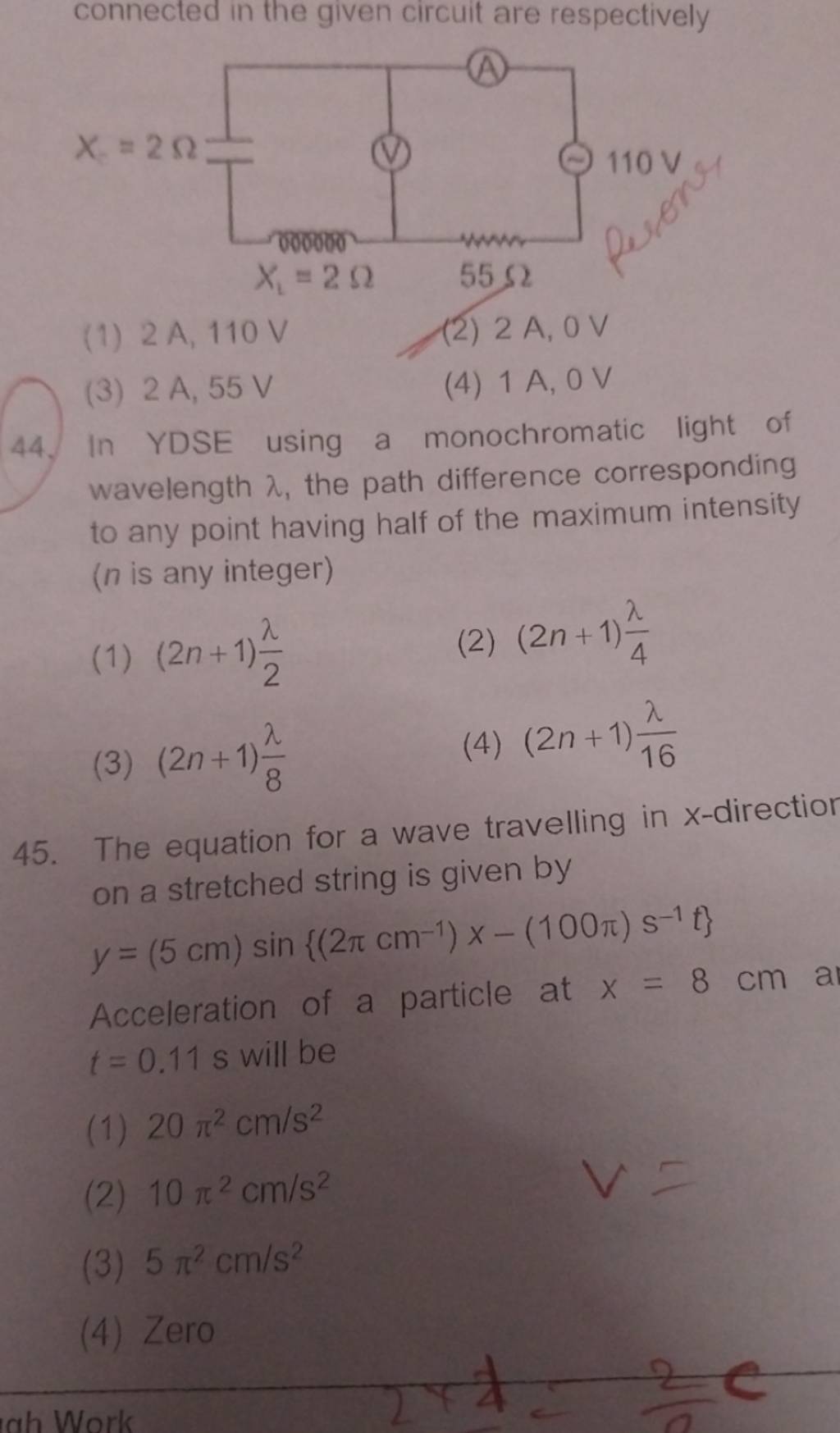 In YDSE using a monochromatic light of wavelength λ, the path difference