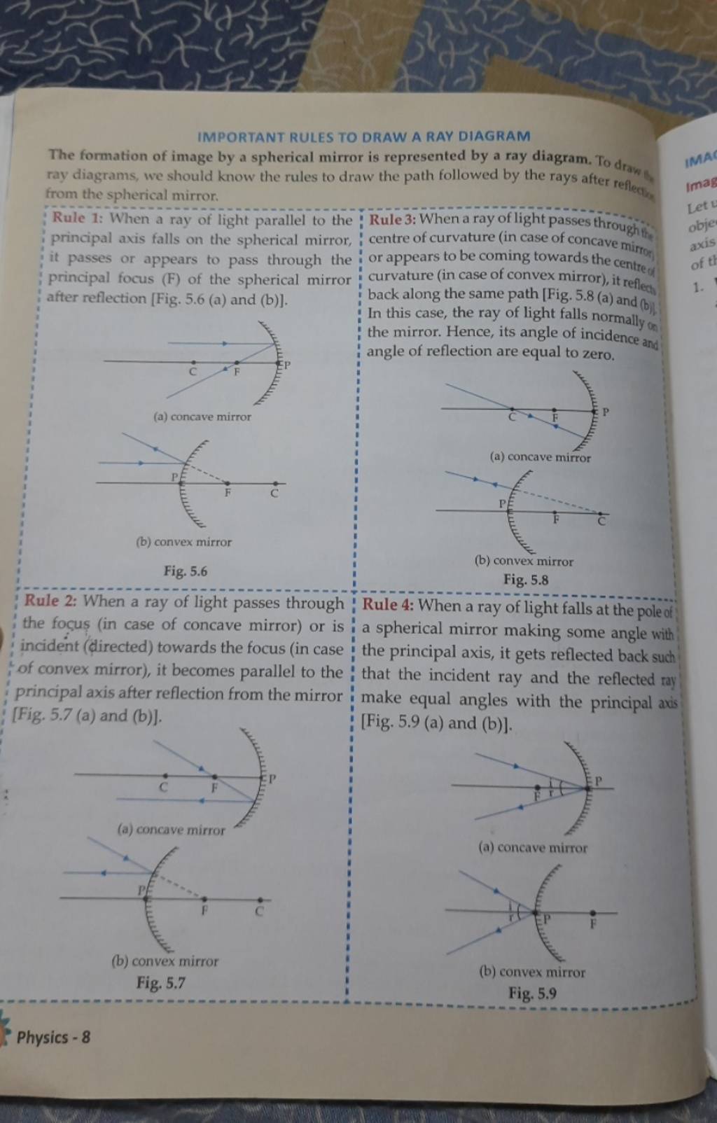 IMPORTANT RULES TO DRAW A RAY DIAGRAM The formation of image by a spheric..