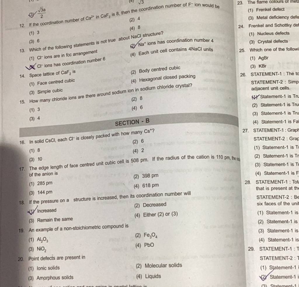 An example of a non-stoichiometric compound is | Filo