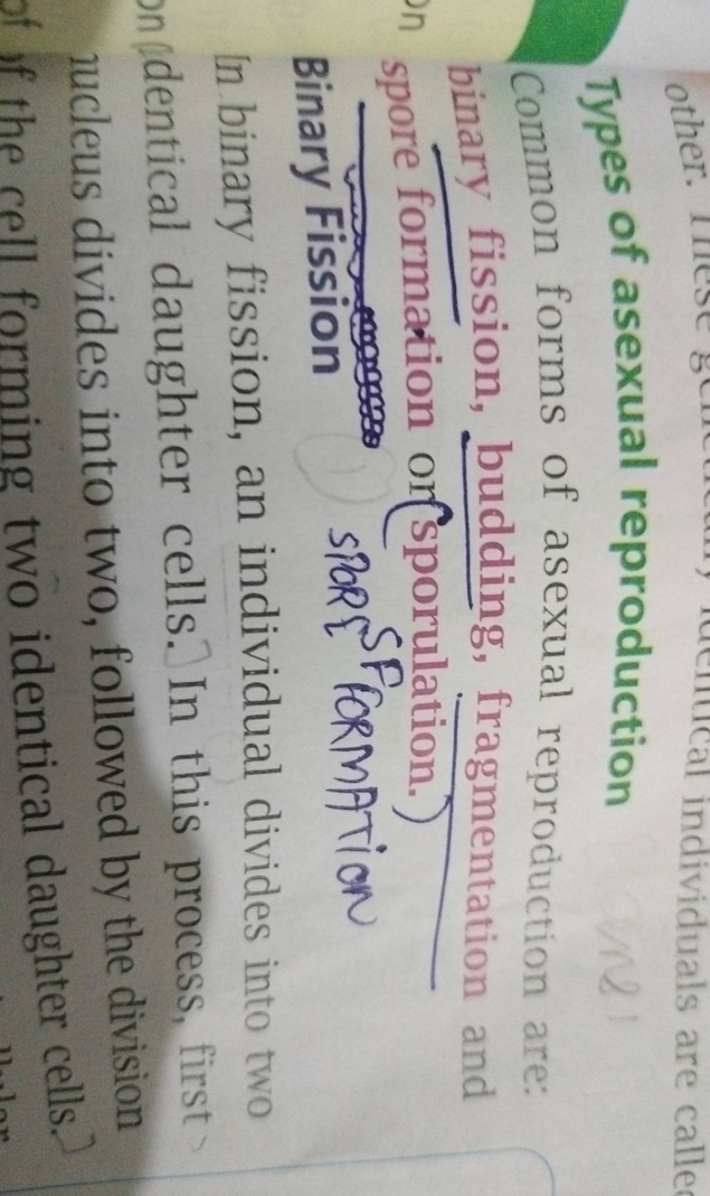 Types Of Asexual Reproduction Common Forms Of Asexual Reproduction Are B
