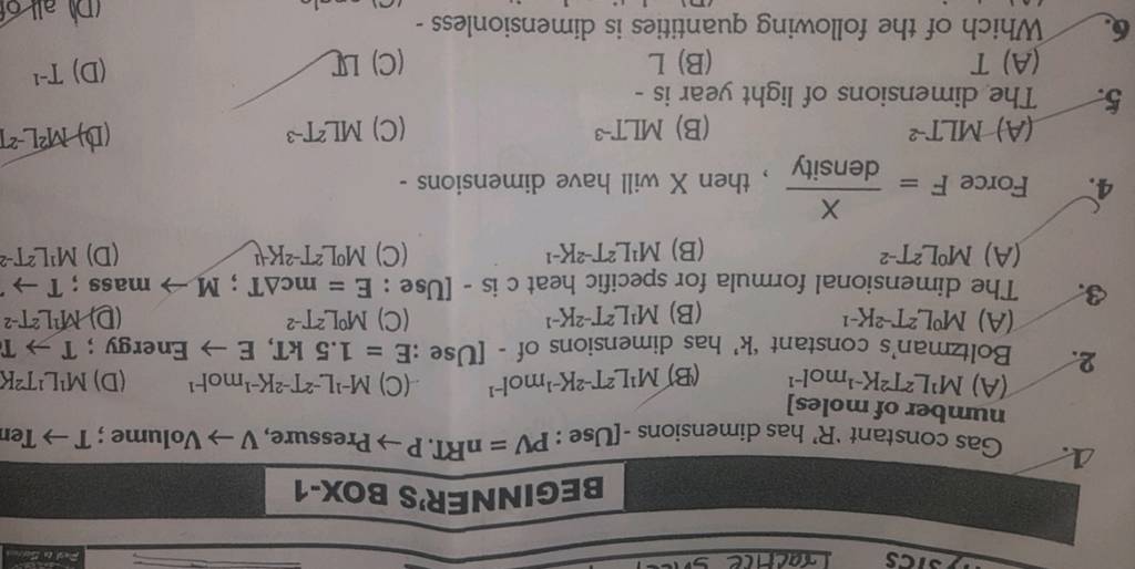The dimensional formula for specific heat c is - [Use : E=mcΔT;M→ mass ;T..