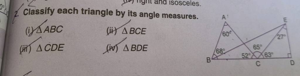 Classify each triangle by its angle measures. | Filo Classify each triangle by its angle measures. | Filo