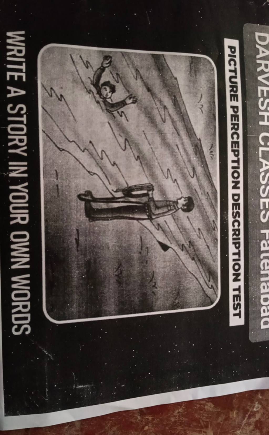 PICTURE PERCEPTION DESCRIPTION TEST WRITE A STORY IN YOUR OWN WORDS