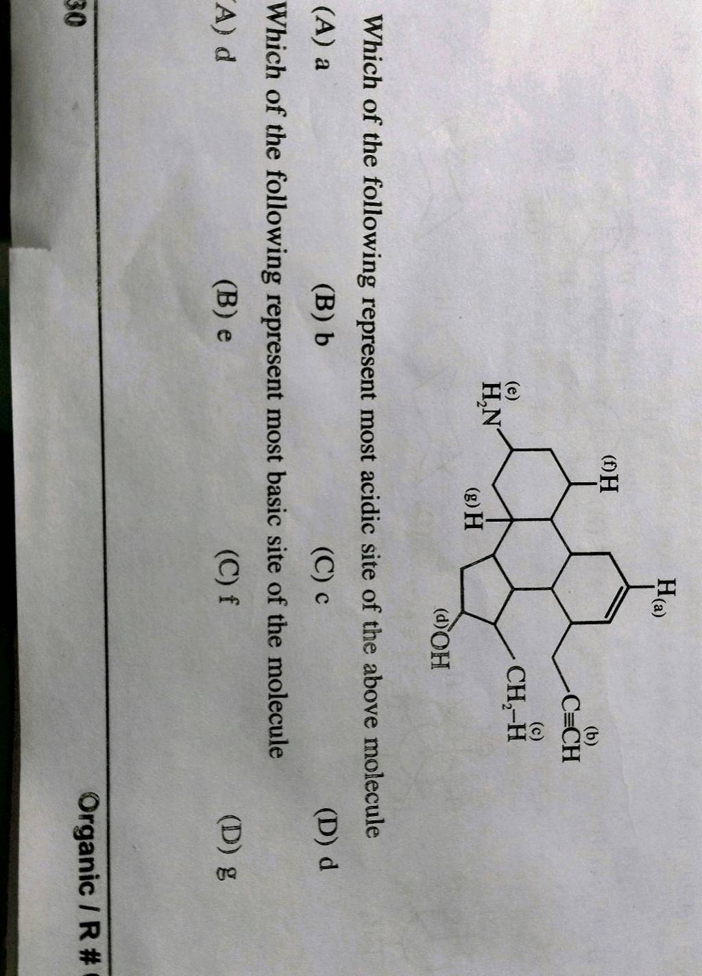 Which of the following represent most acidic site of the above molecule