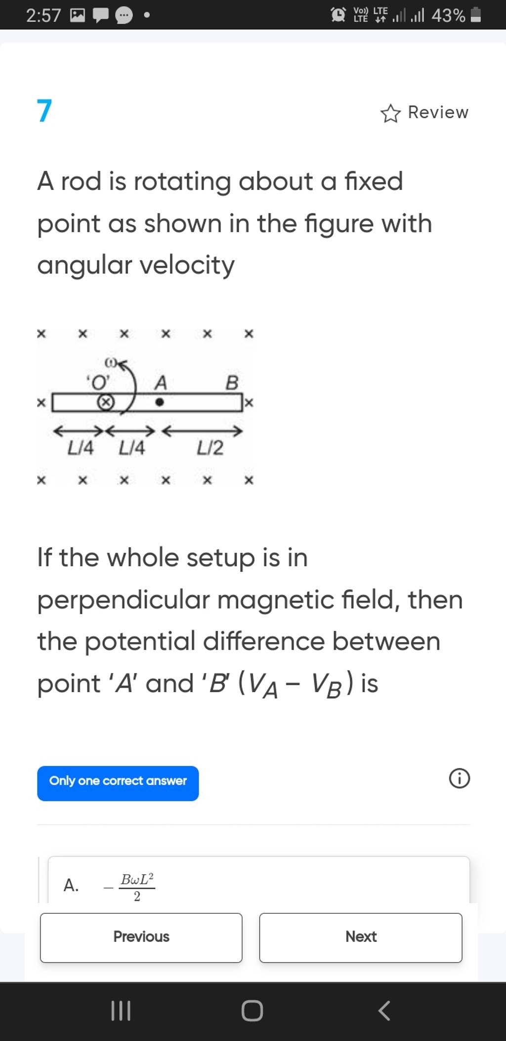 A rod is rotating about a fixed point as shown in the figure with angular..