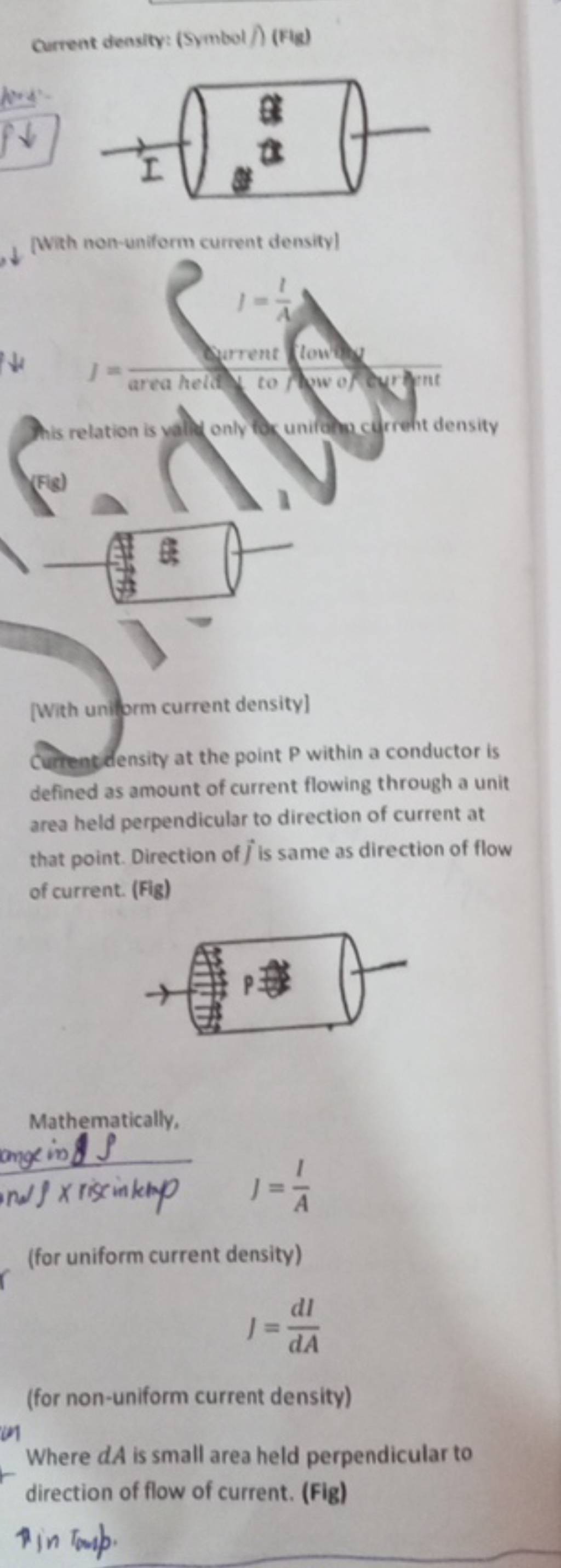 N Current density: (Symbol/) (Fig) r 1 = [With non-uniform current densit..