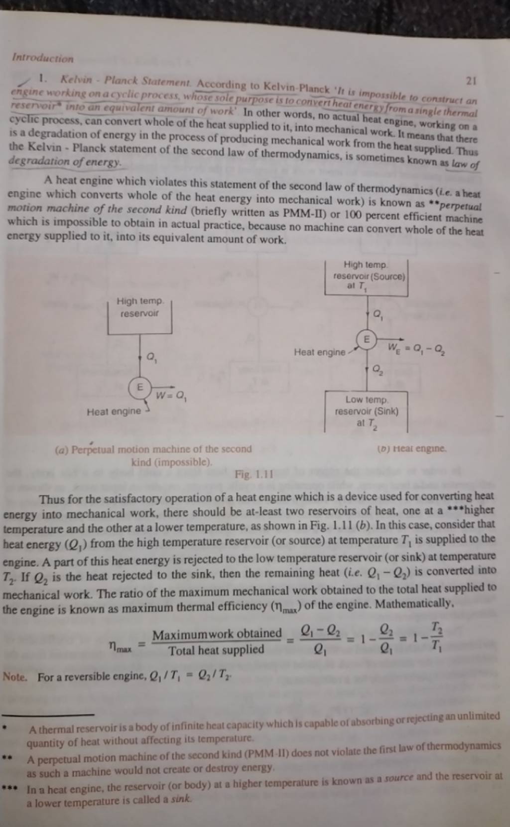 Introduction 1. Ketvin - Planck Statement. According to Kelvin-Planck ' t.. Introduction 1. Ketvin - Planck Statement. According to Kelvin-Planck ' t..