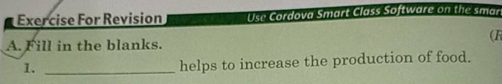 Exercise For Revision Use Cordova Smart Class Software on the sman A. Fil..