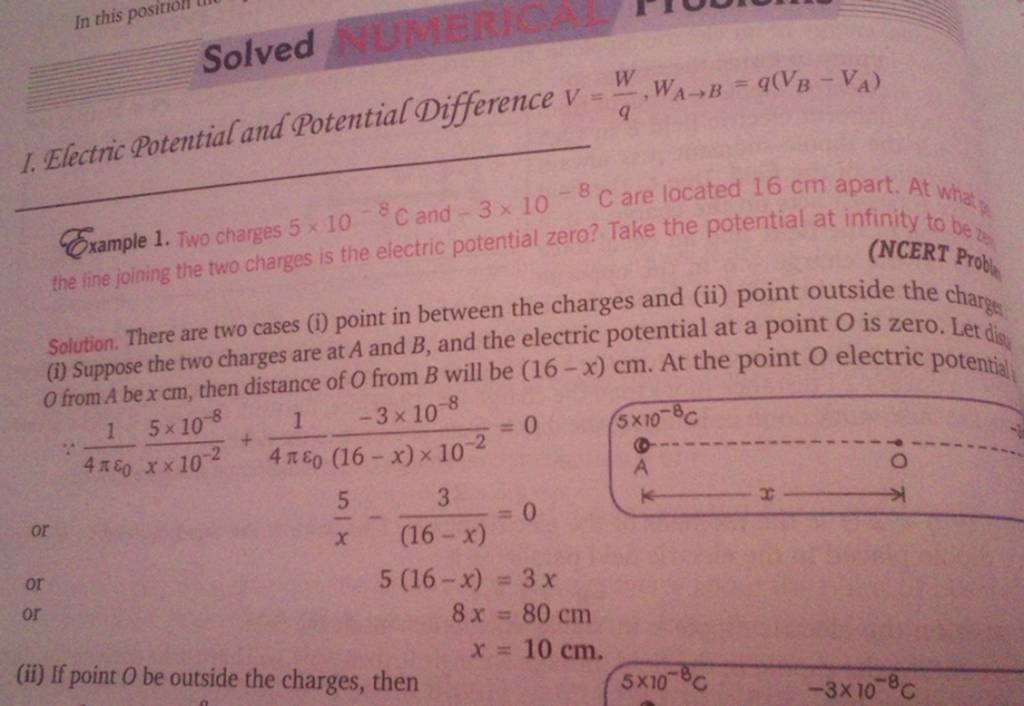 Solved 1. Electric Potential and Potential Difference V=qW ,WA→B =q(VB −V..