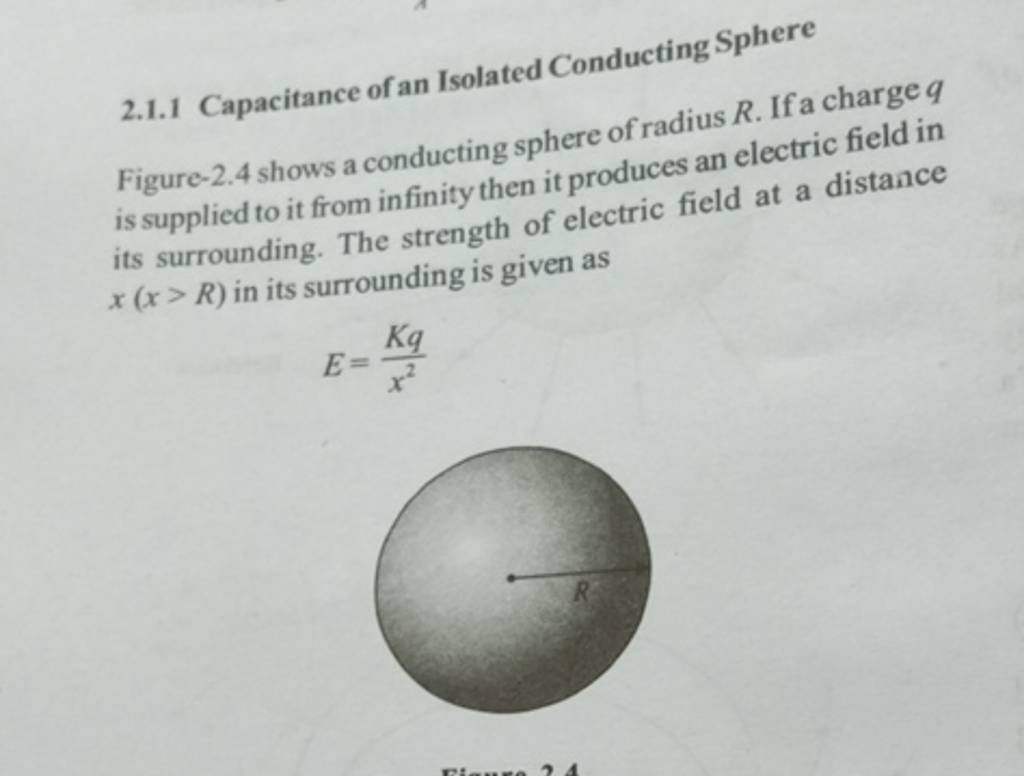2 1 1 Capacitance Of An Isolated Conducting Sphere Figure 2 4 Shows A Con