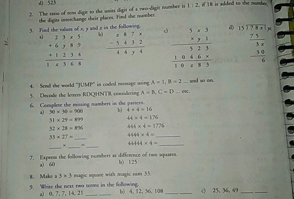The Ratio Of Tens Digit To The Units Digit Of A Two digit Number Is 1 2 