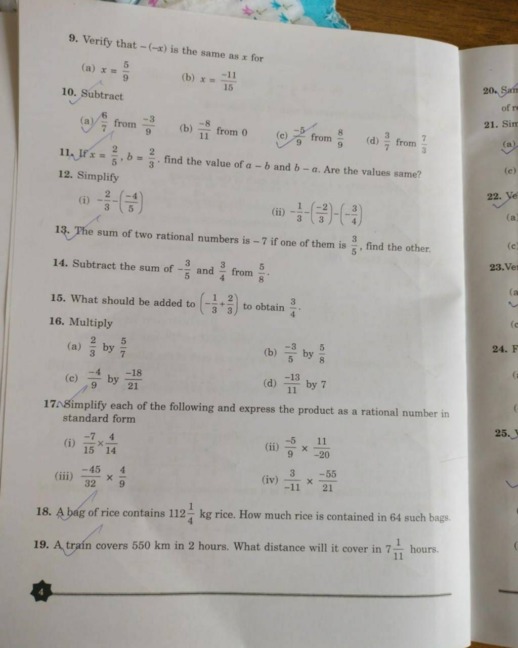 The Sum Of Two Rational Numbers Is 7 If One Of Them Is 53 Find The Oth 