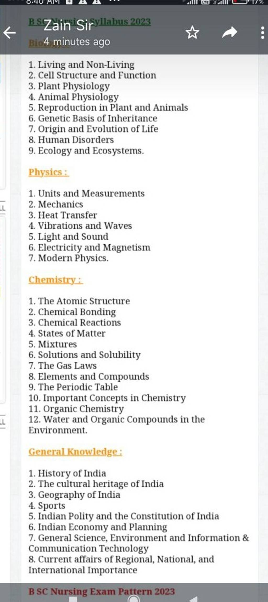 The Gas Laws 8. Elements and Compounds 9. The Periodic Table 10. Importan..