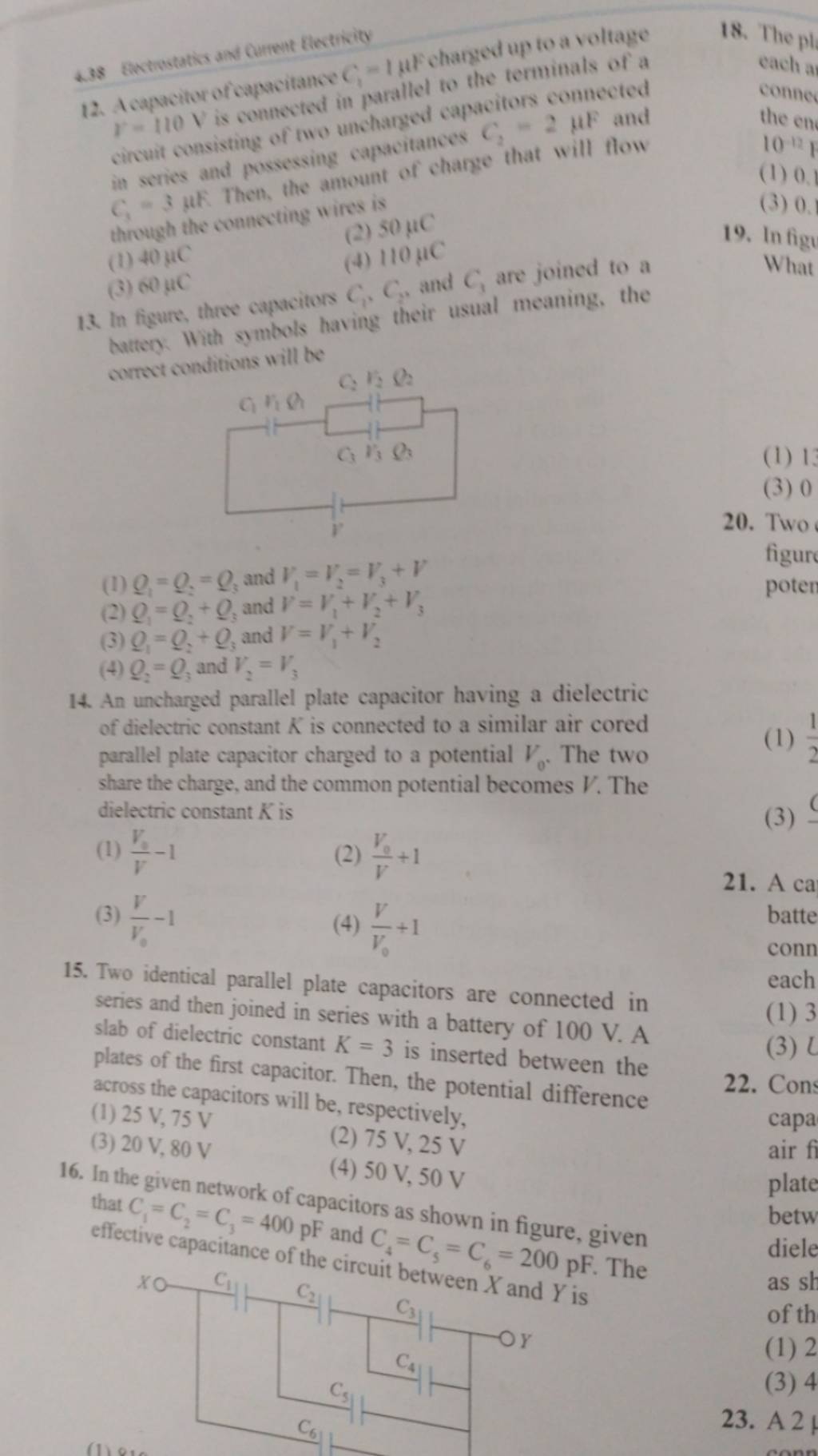 Two identical parallel plate capacitors are connected in series and then Two identical parallel plate capacitors are connected in series and then