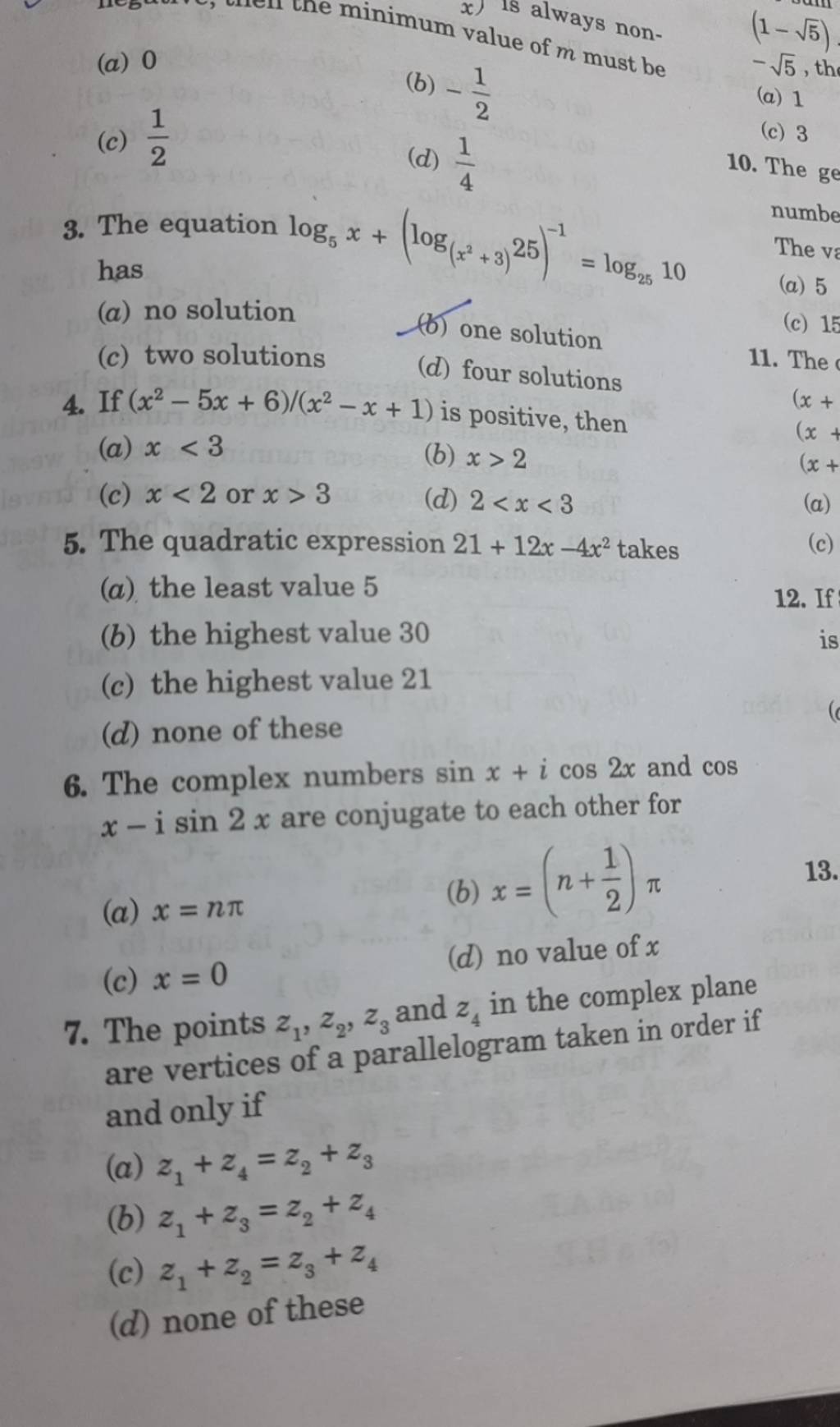 The points z1 ,z2 ,z3 and z4 in the complex plane are vertices of a par..