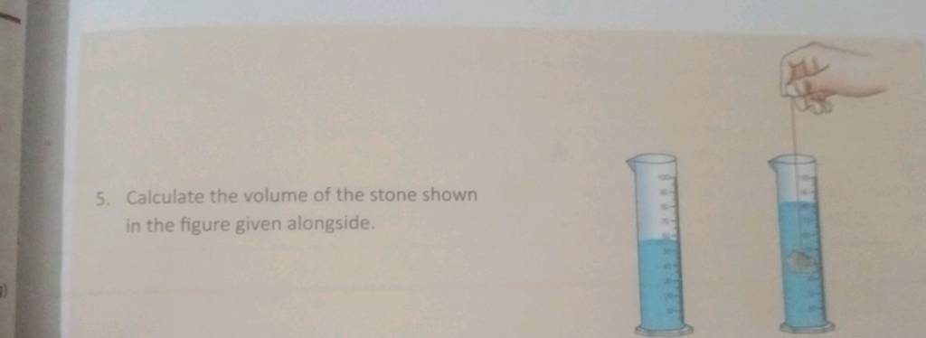 5. Calculate the volume of the stone shown in the figure given alongside...