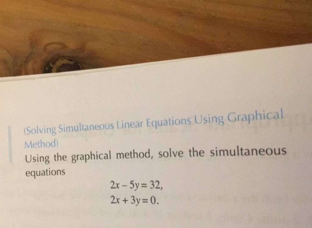(Solving Simultaneous Linear Equations Using Graphical Method) Using the (Solving Simultaneous Linear Equations Using Graphical Method) Using the