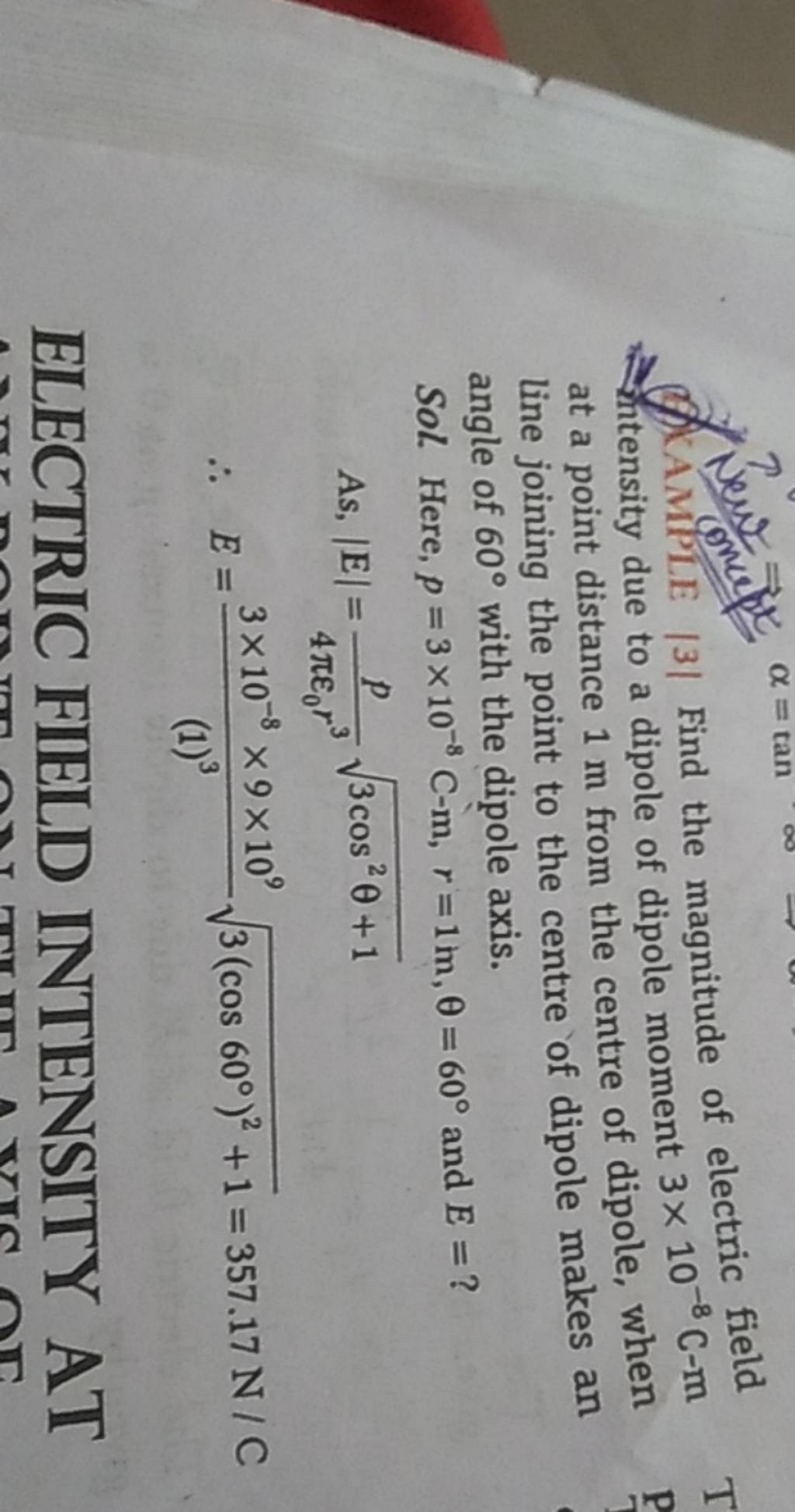 ∣3∣ Find the magnitude of electric field at a point distar to a dipole of.. ∣3∣ Find the magnitude of electric field at a point distar to a dipole of..