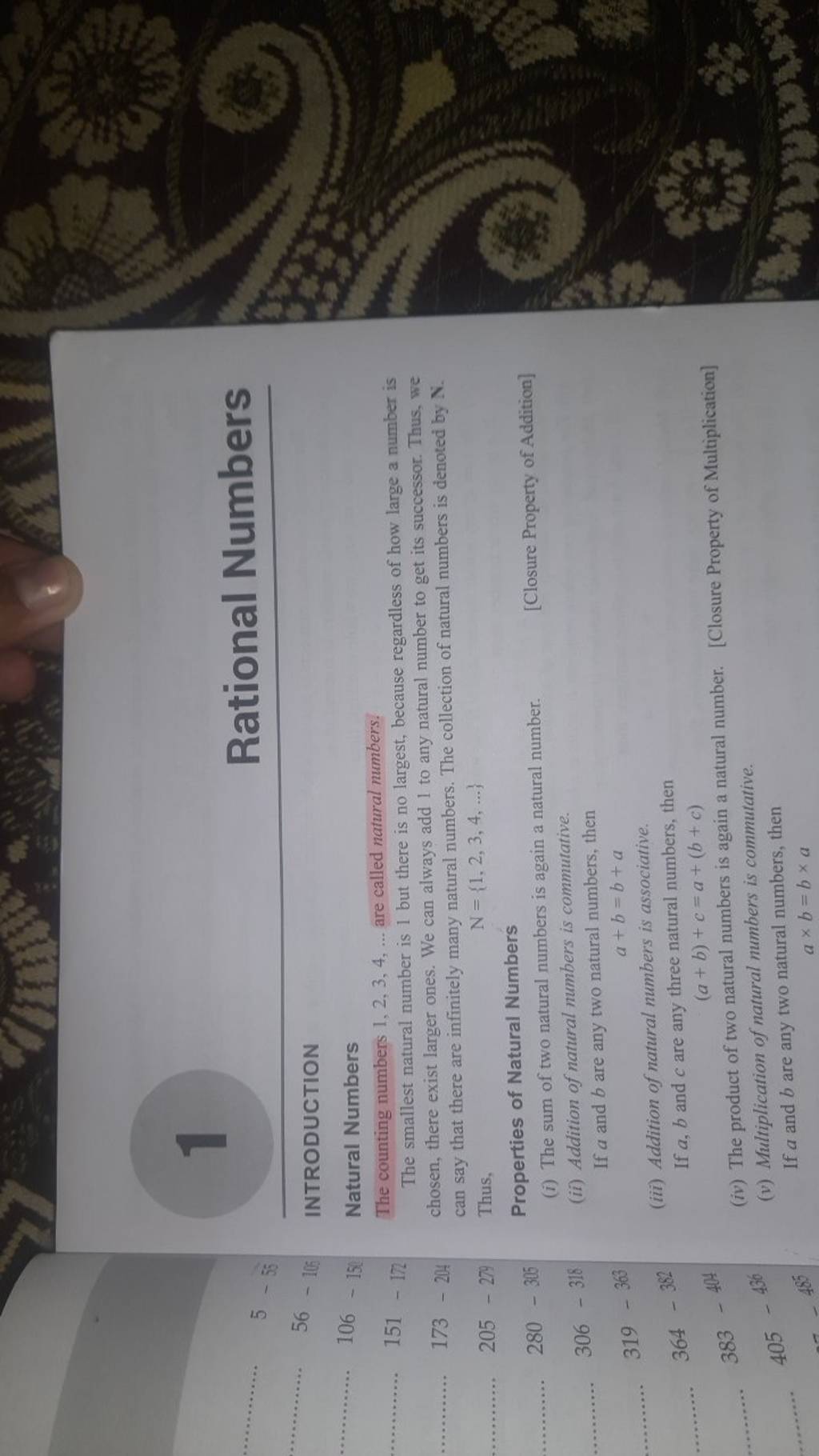 1 Rational Numbers INTRODUCTION Natural Numbers The counting numbers 1,2,..