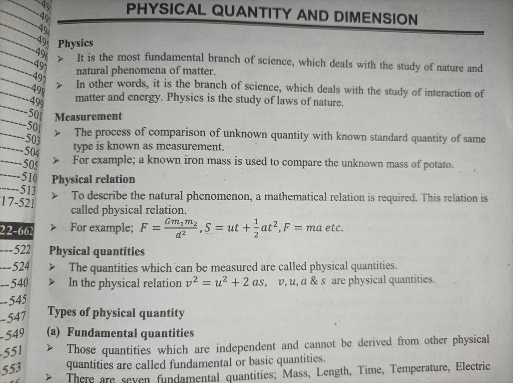 Physical Quantity And Dimension Physics It Is The Most Fundamental Branch