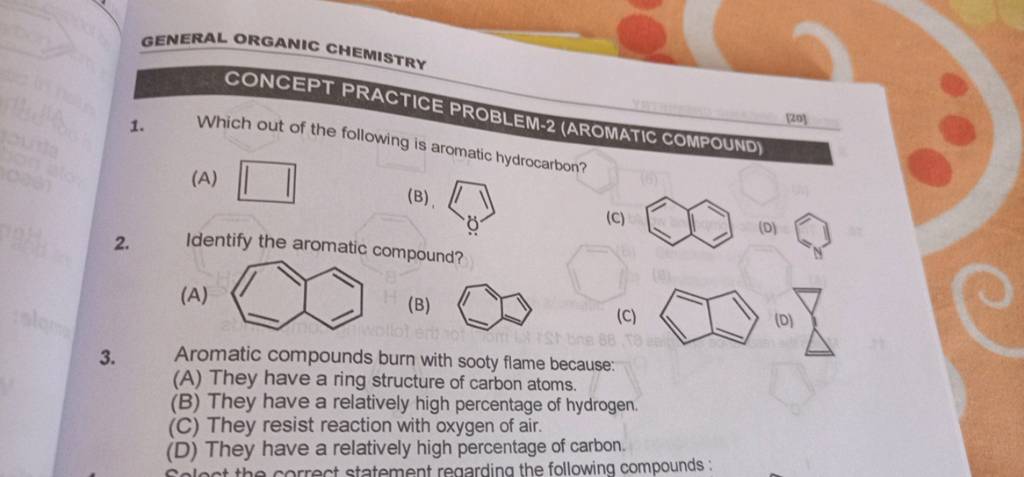 Identify the aromatic compound? | Filo