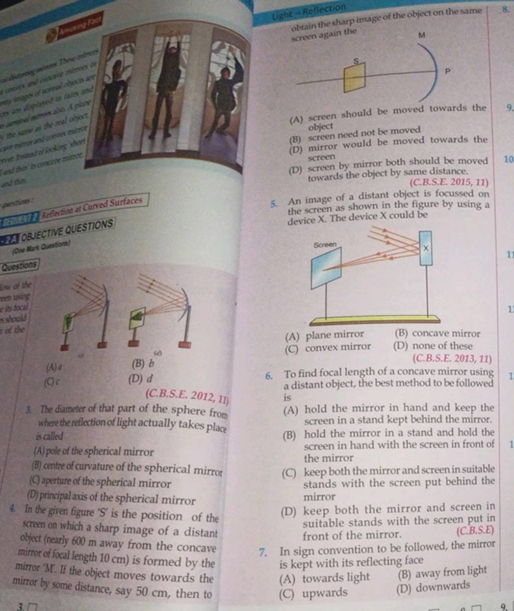 To find focal length of a concave mirror using a distant object, the best..