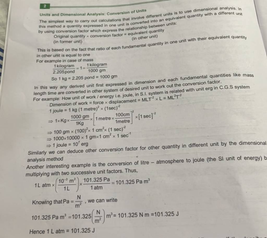 2 Units and Dimensional Analysis: Conversion of Units The simplest way to.. 2 Units and Dimensional Analysis: Conversion of Units The simplest way to..