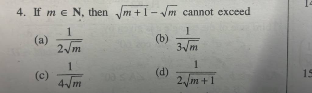 If m∈N, then m+1 −m cannot exceed | Filo