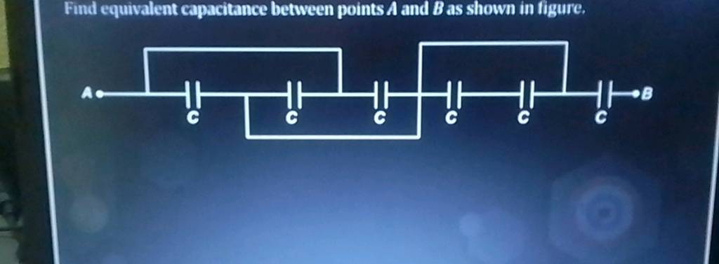 Find equivalent capacitance between points A and B as shown in figure. A...