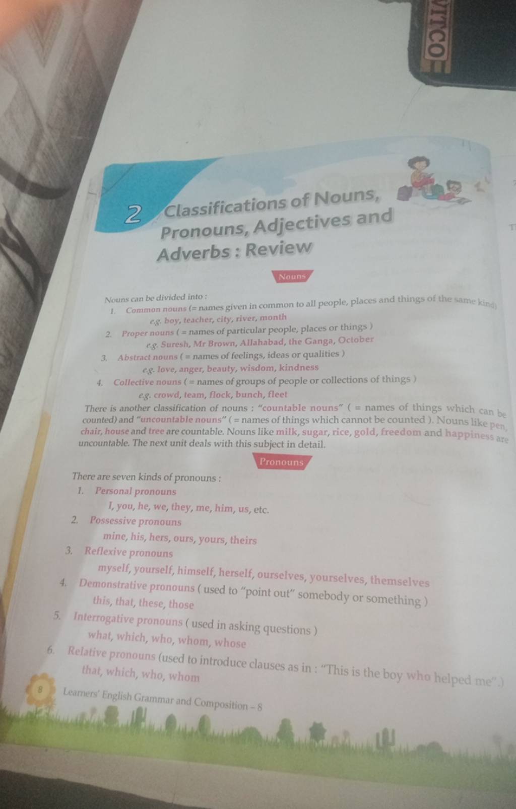 2 Classifications of Nouns, Pronouns, Adjectives and Adverbs : Review Nou..