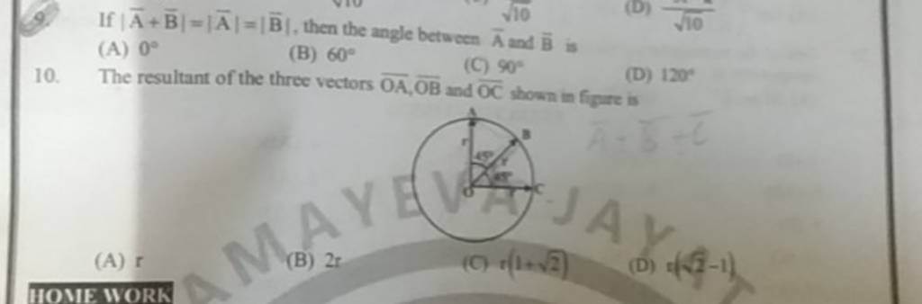 The resultant of the three vectors OA,OB and OC shown in figre is | Filo