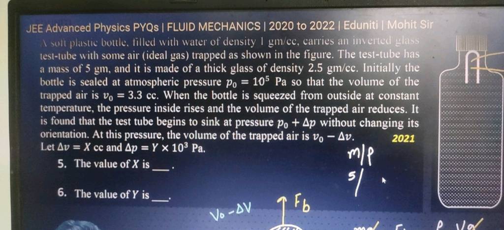 JEE Advanced Physics PYQs | FLUID MECHANICS | 2020 to 2022 | Eduniti | Mo..