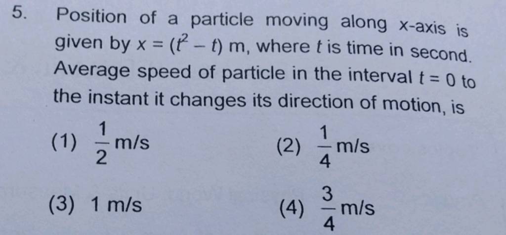 Position Of A Particle Moving Along X Axis Is Given By Xt2−tm Where T