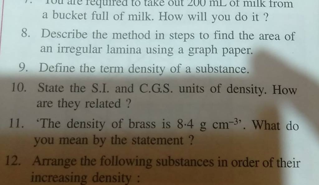 8. Describe the method in steps to find the area of an irregular lamina u..