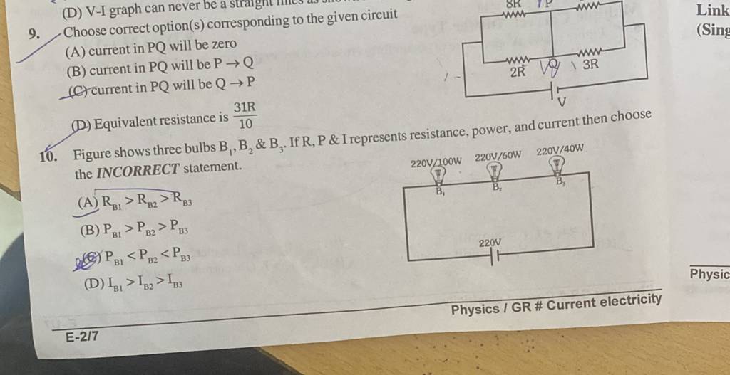 Choose Correct Option S Corresponding To The Given Circuit Filo