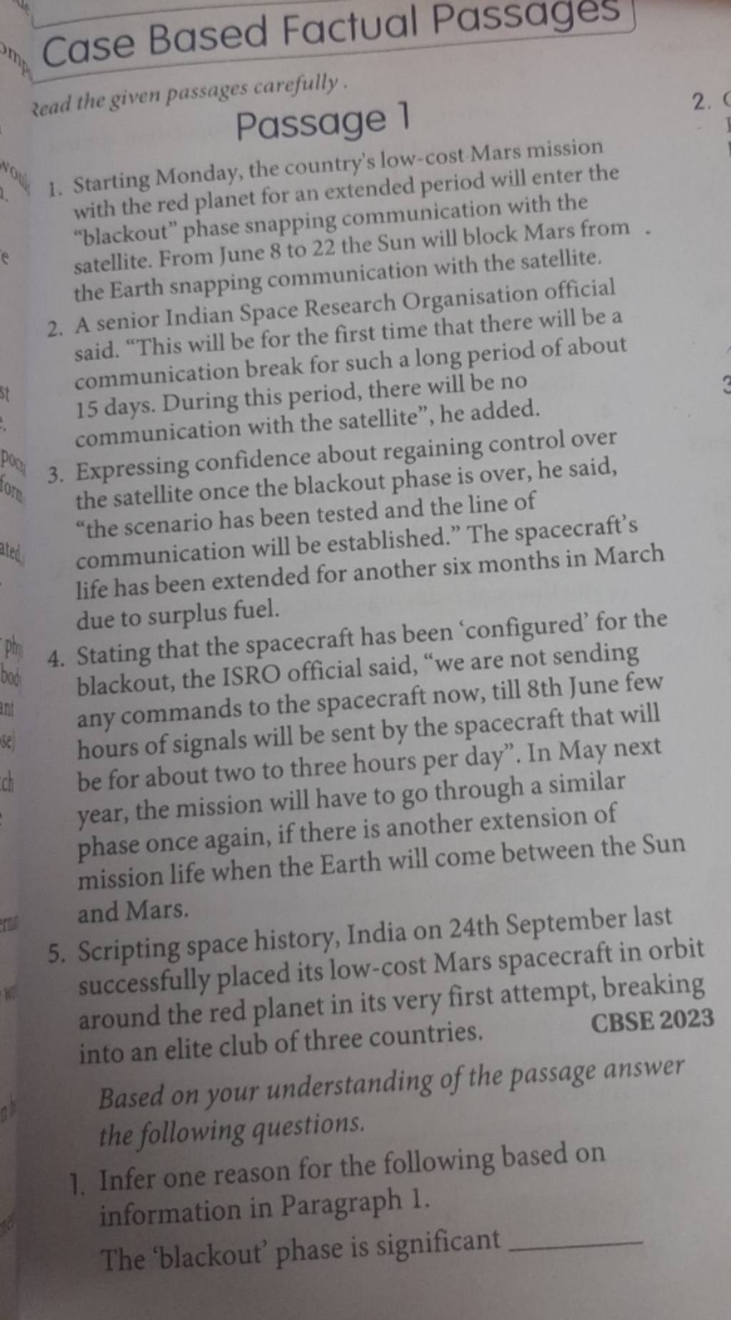 mase Based Factual Passages zead the given passages carefully. Passage 1