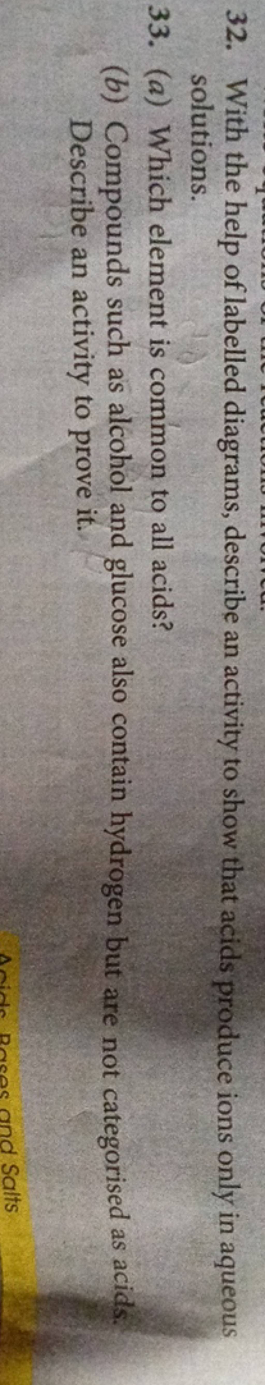 32. With the help of labelled diagrams, describe an activity to show that..