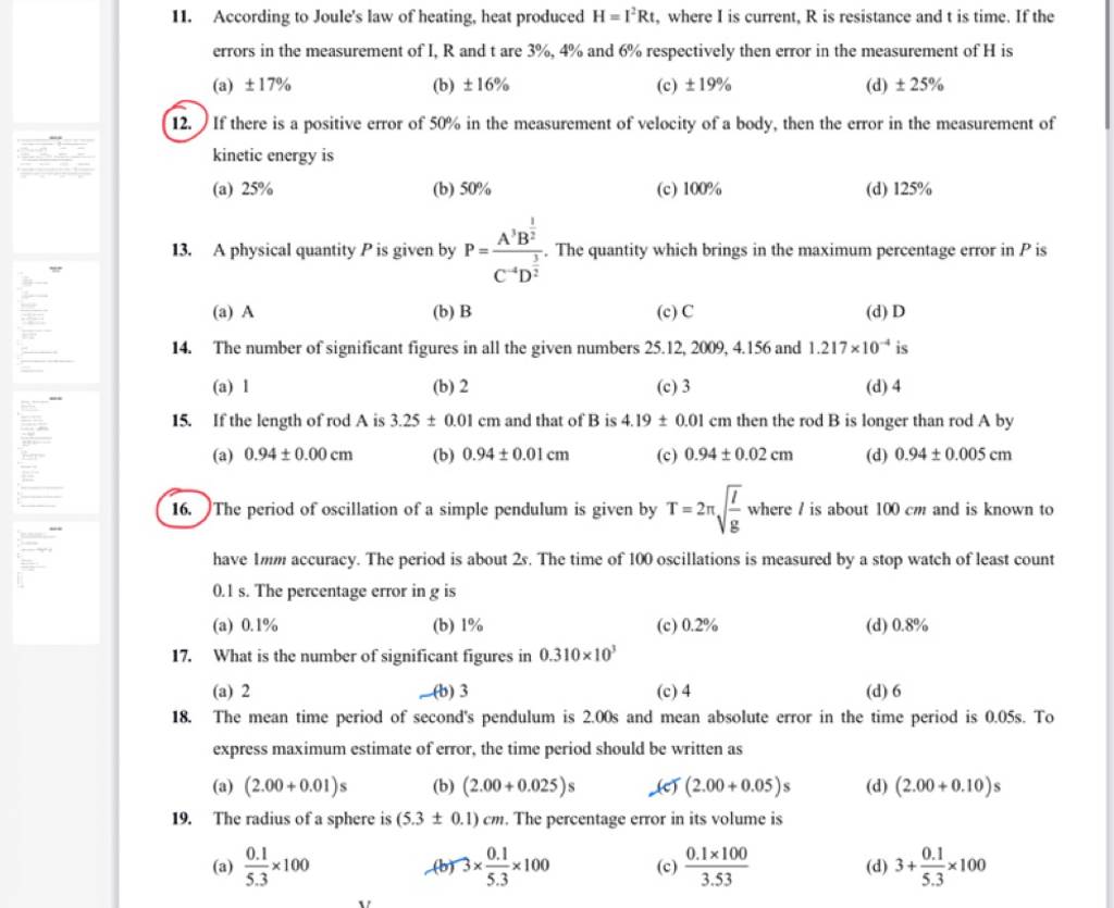 According to Joule's law of heating, heat produced H=I2Rt, where I is cur..