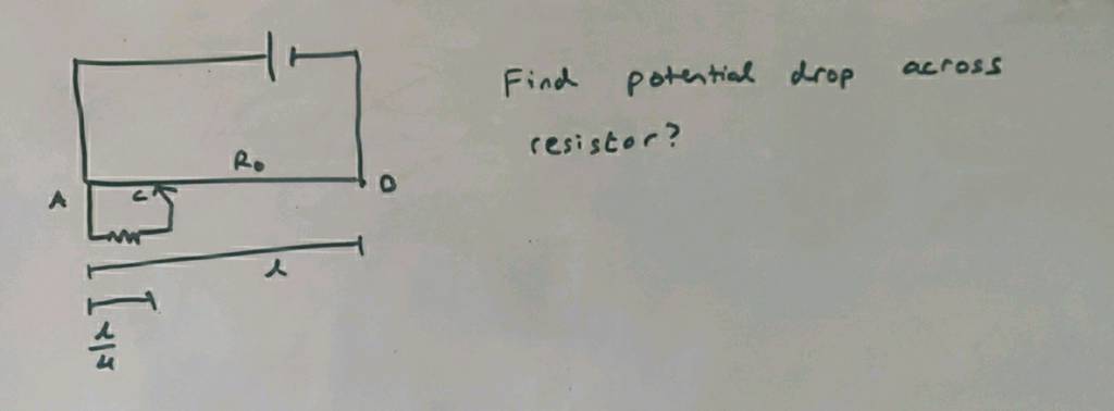 Find potential drop across resistor? | Filo