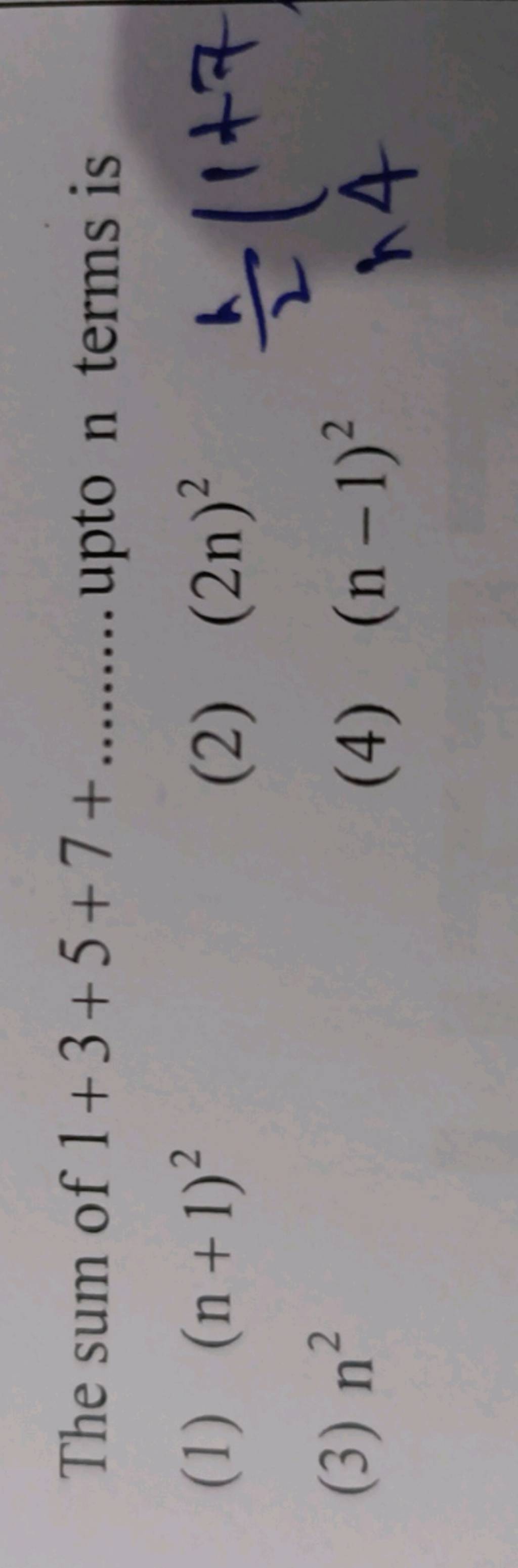 The Sum Of 1 3 5 7 Upto N Terms Is Filo