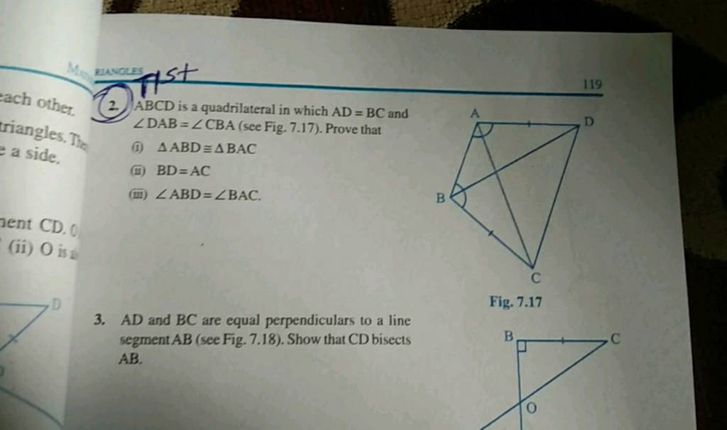 119 2. ABCD is a quadrilateral in which AD=BC and ∠DAB=∠CBA (see Fig. 7.1..