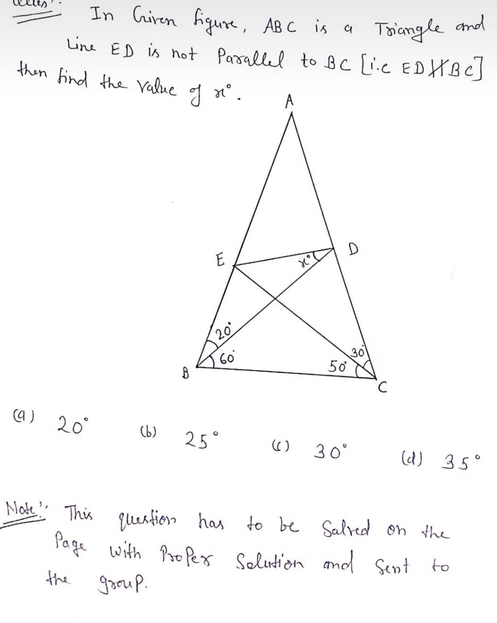 In Given figure, ABC is a Triangle and Line ED is not parallel to BC[ [i...