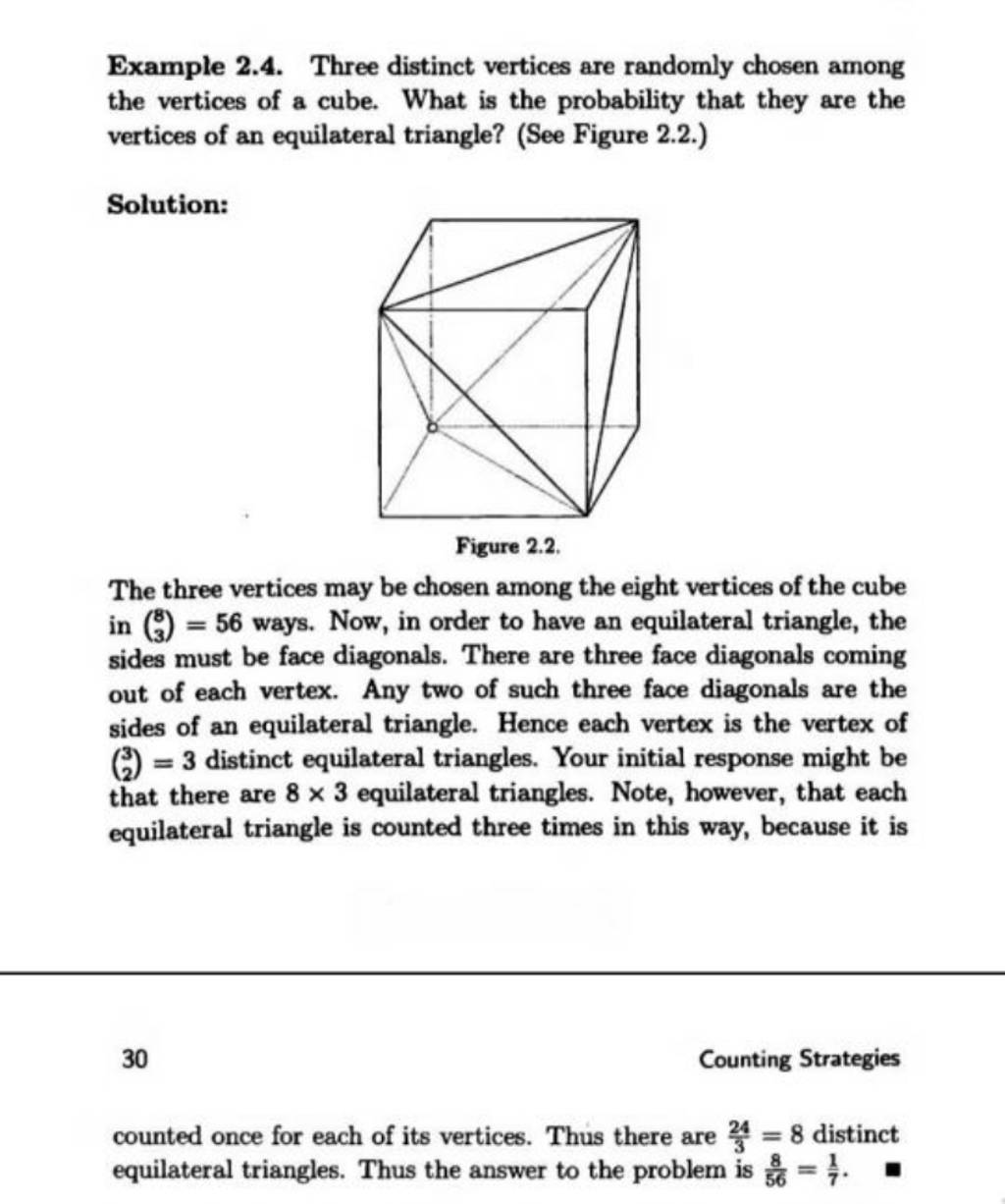 Example 2.4. Three distinct vertices are randomly chosen among the vertic..