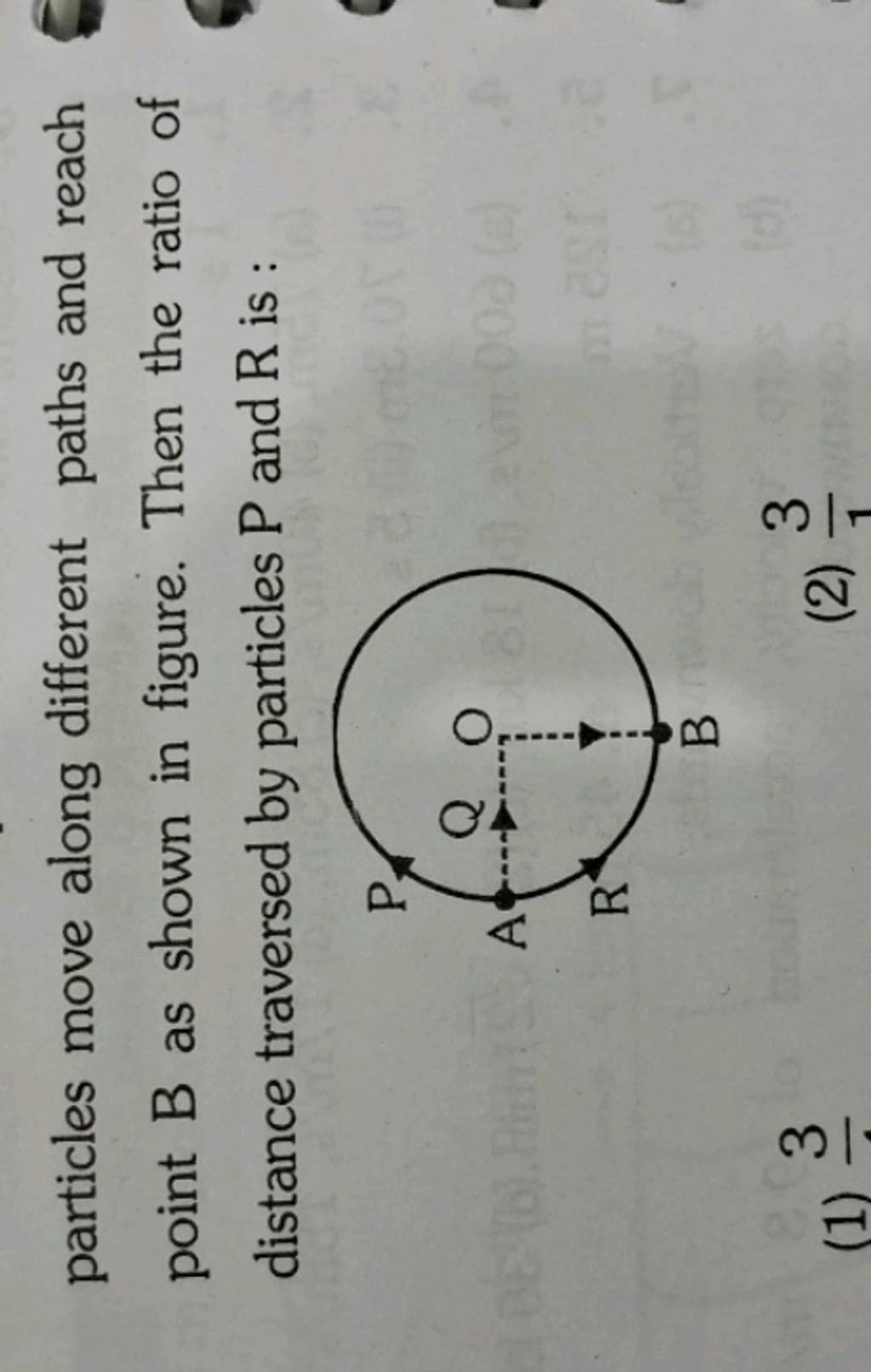 particles move along different paths and reach point B as shown in figure..