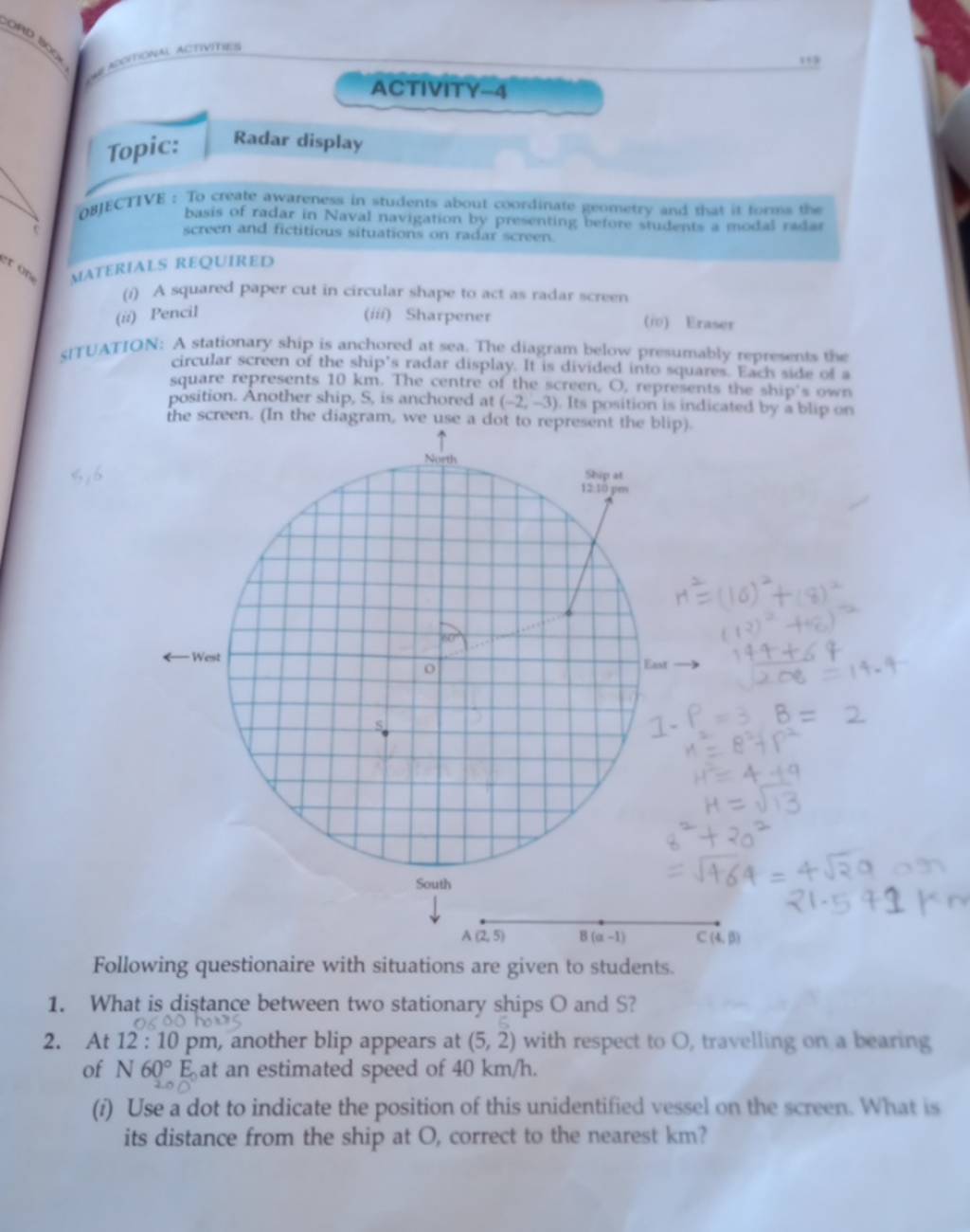 ACTIVITY -4 Topic: Radar display 03/tCTIVE: To create awareners in studen..