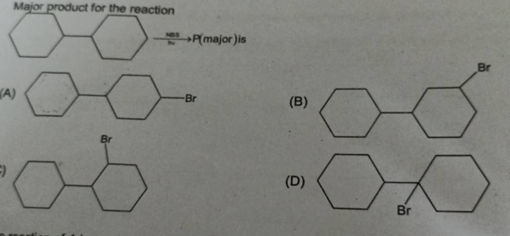 Major Product For The Reaction C1ccc C2ccccc2 Cc1 Nes P Major Is A